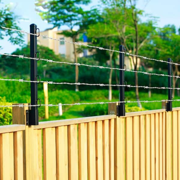 ATENGNES 23. in. Outdoor Fence Barbed Wire Extend Arm Fence Post ...