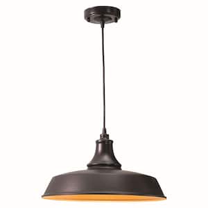 VAXCEL Dorado 1 Light Dusk to Dawn Bronze Gold Farmhouse Barn Dome ...
