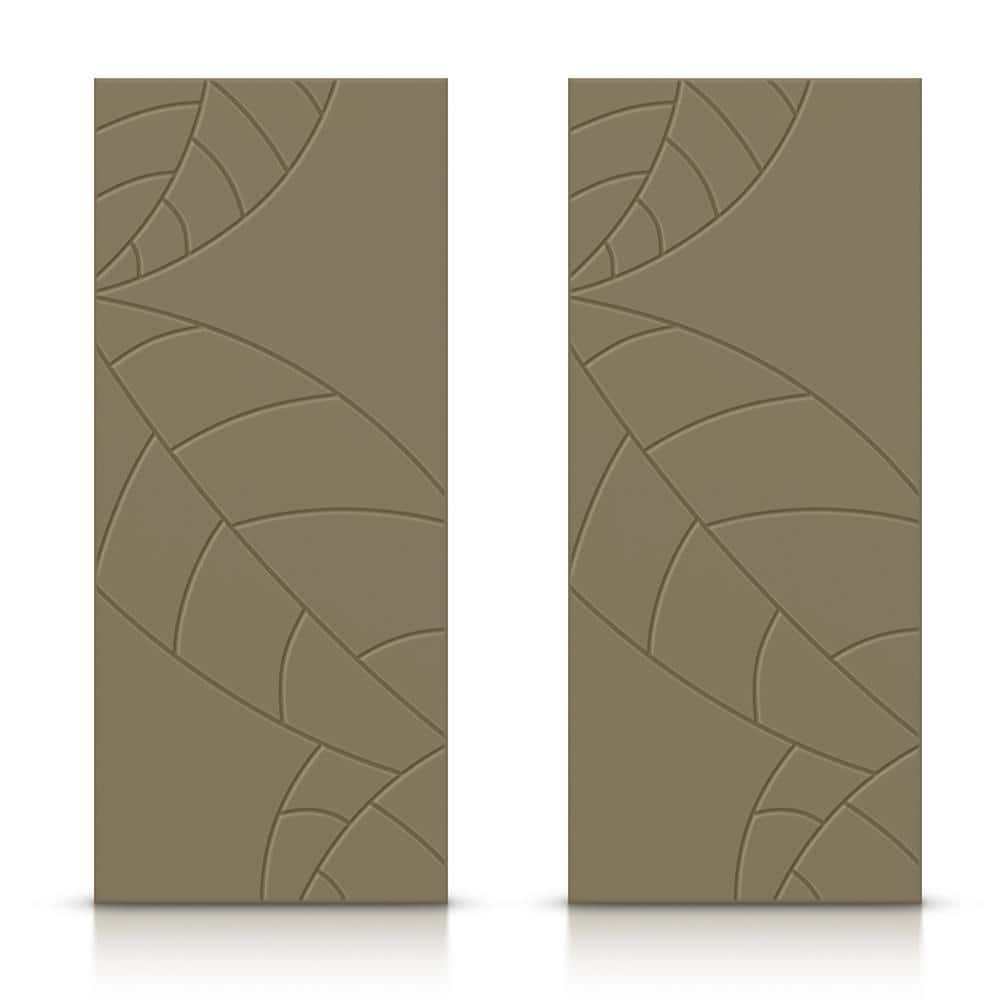 CALHOME 72 in. x 96 in. Hollow Core Olive Green Stained Composite MDF ...