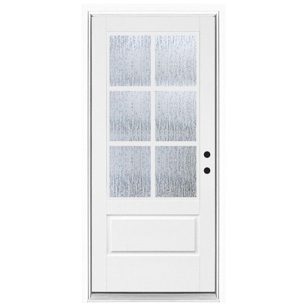 MP Doors 36 in. x 80 in. 3/4 Lite Left-Hand Inswing 6 Lite SDL Water ...