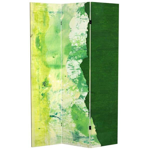 RED LANTERN 6 ft. Green River Printed 3-Panel Room Divider CAN-GITA52 ...