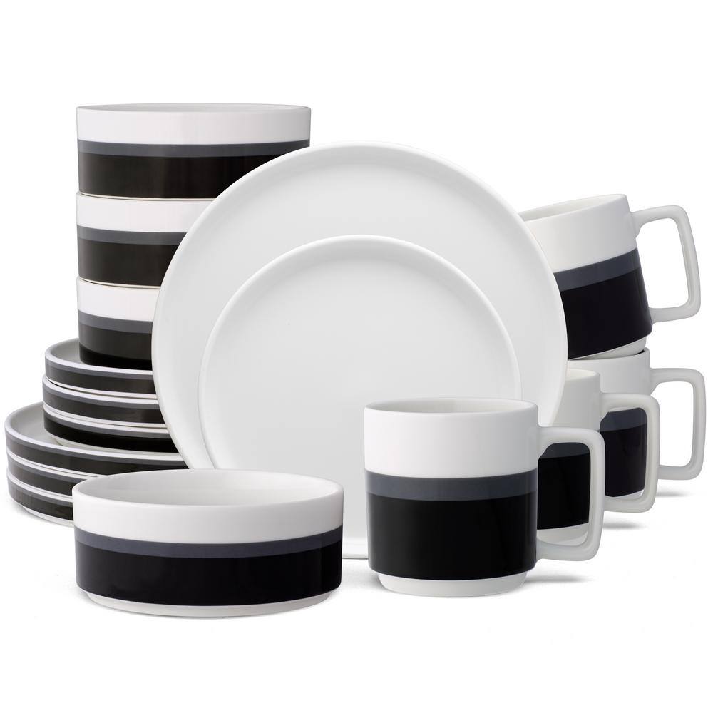 Reviews for Noritake ColorStax Stripe Black 16-Piece Stax (Black ...