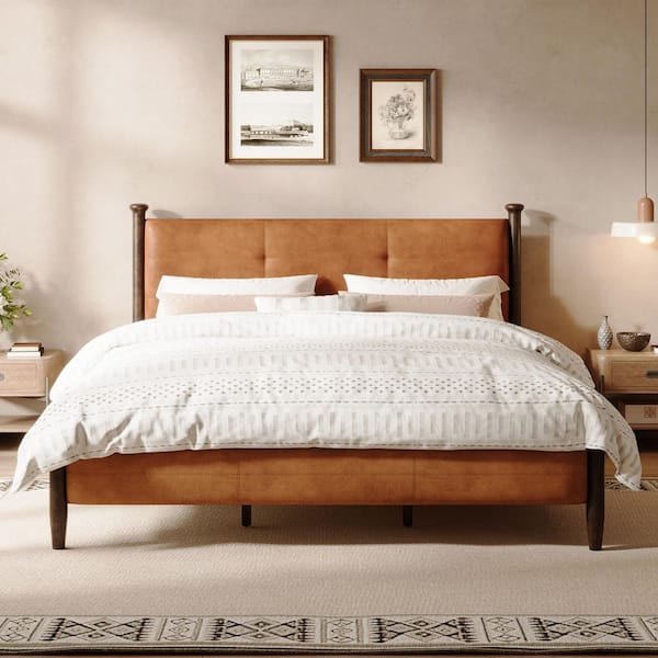 CHRISTOPHER KNIGHT HOME Farlon Modern Brown PU Faux Leather Upholstered ...