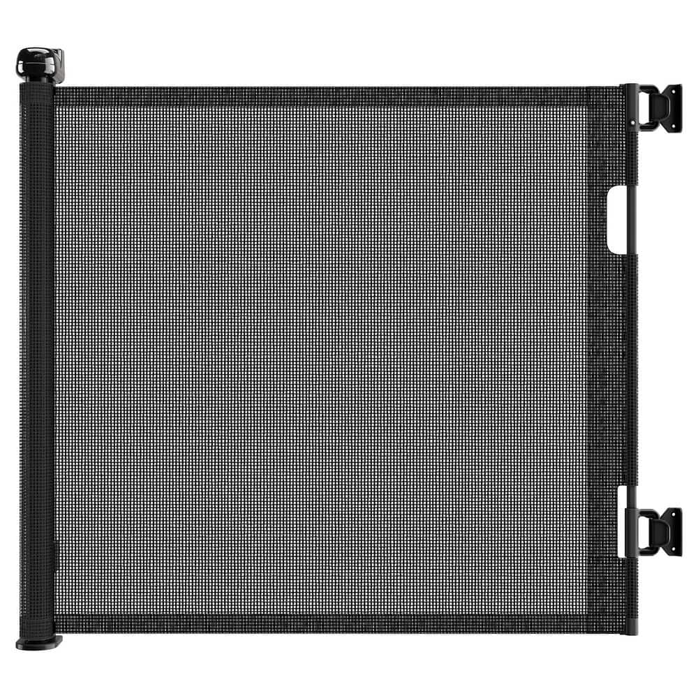 WRIGHTMASTER 55 in. W x 34 in. H Black Plastic Retractable Mesh Baby ...