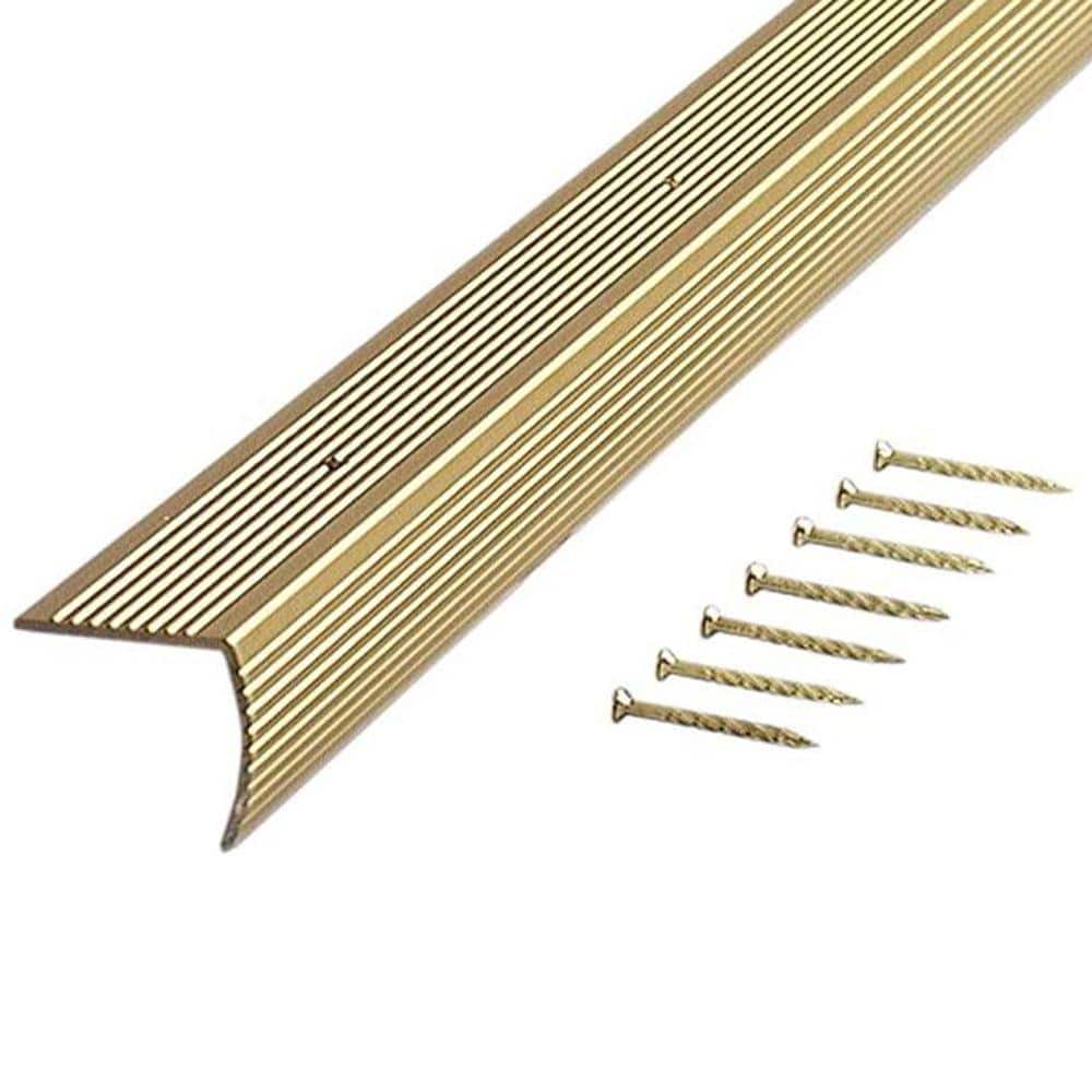 Satin Brass Fluted 72 in. Stair Edging 18543 - The Home Depot