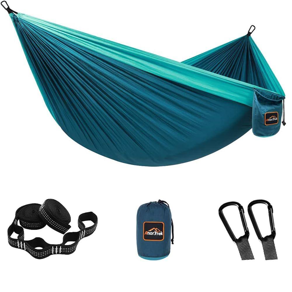 ITOPFOX 9.8 ft. Portable Hammock Bed Hammock in Blue And Dark blue ...