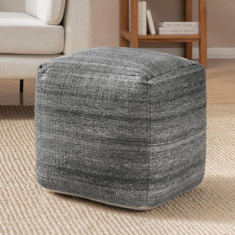 Anji Mountain Mariner 18' Dark Gray Rectangular Upholstered Pouf ...