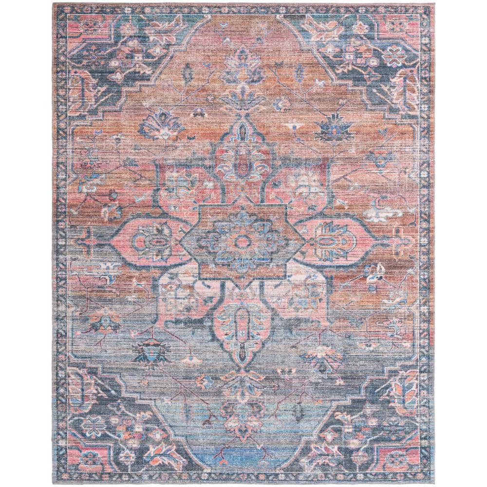 Unique Loom Nostalgia Gem Multi 8 ft. x 10 ft. Machine Washable Area ...