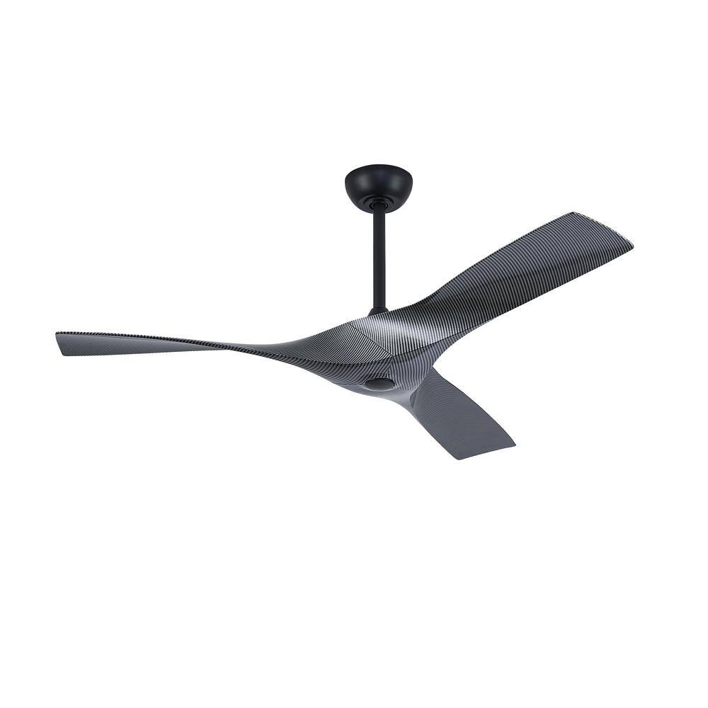 WINGBO 52 in. indoor DC Ceiling Fan without Lights, Carbon Fiber ...