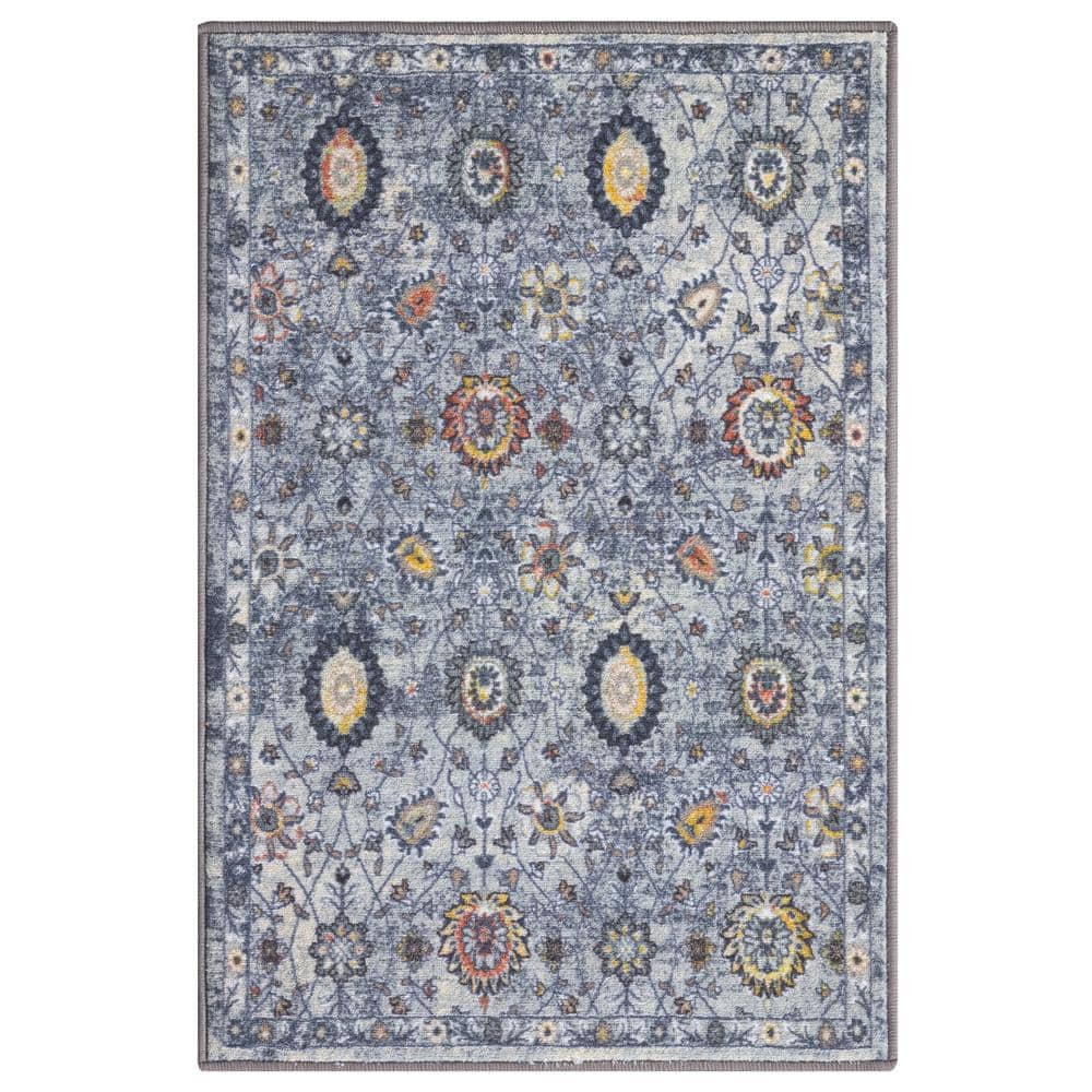 Concord Global Trading Eden Collection Pelmut Garden Blue 3 ft. x 4 ft ...