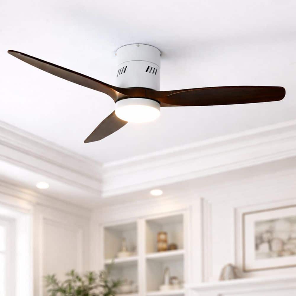 MODERN HABITAT 52 in. Integrated LED Indoor Flush Mount White Standard ...