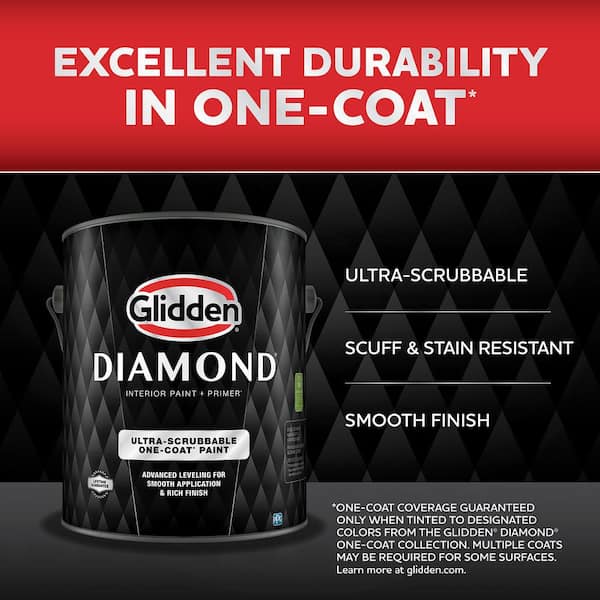 Glidden Diamond 1 qt. Ultra Deep Base 3 Flat Interior Paint with Primer ...