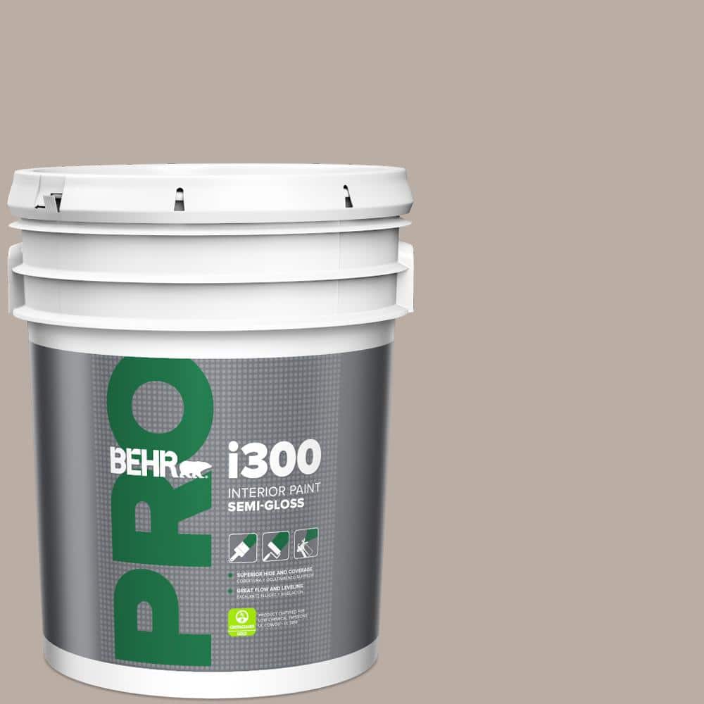 BEHR PRO 5 gal. #N200-3 Nightingale Gray Semi-Gloss Interior Paint ...