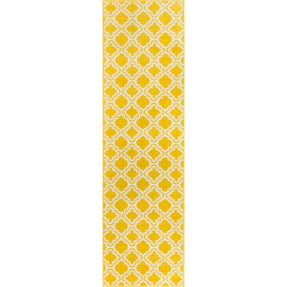 Well Woven StarBright Calipso Yellow 2 ft. x 7 ft. Kids Runner Rug ...