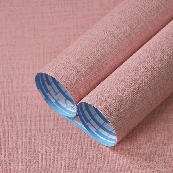 Pink Grasscloth Solid Color Contact Paper Peel and Stick Wallpaper ...
