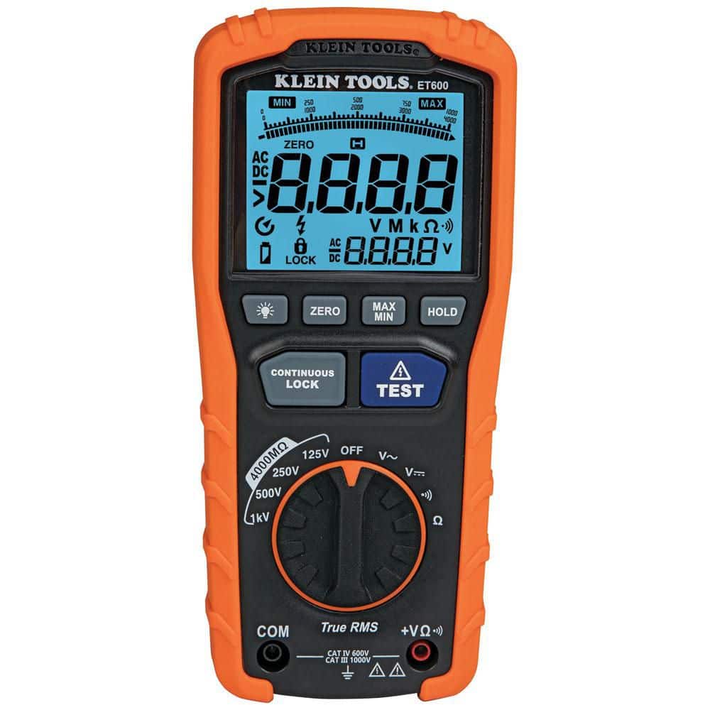 Klein Tools Digital Insulation Resistance Tester, Auto-Ranging TRMS ...