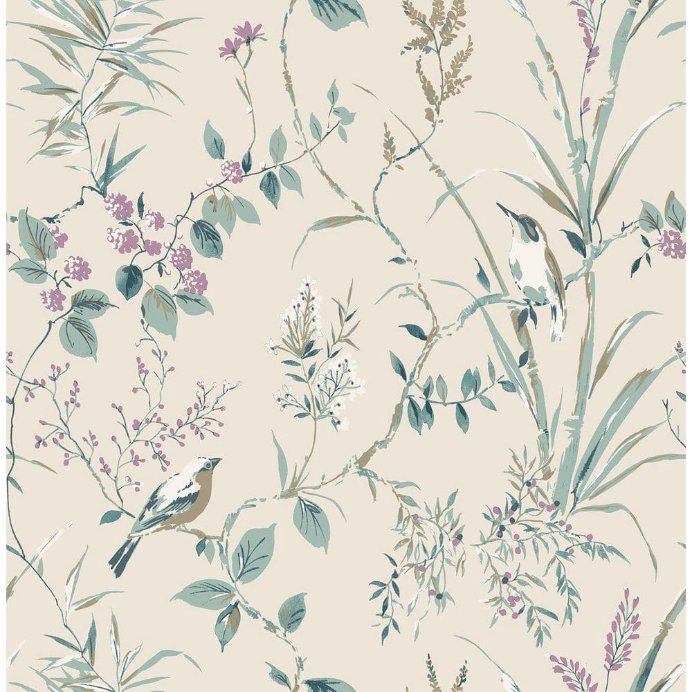 Fine Decor Mariko Blue Botanical Non-Pasted Wallpaper, 56.4 sq. ft ...