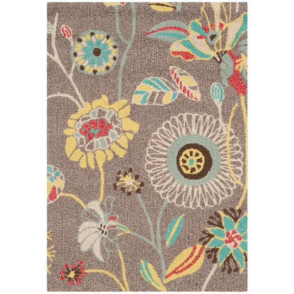 SAFAVIEH Four Seasons Gray/Blue 3 ft. x 4 ft. Floral Area Rug FRS482A ...