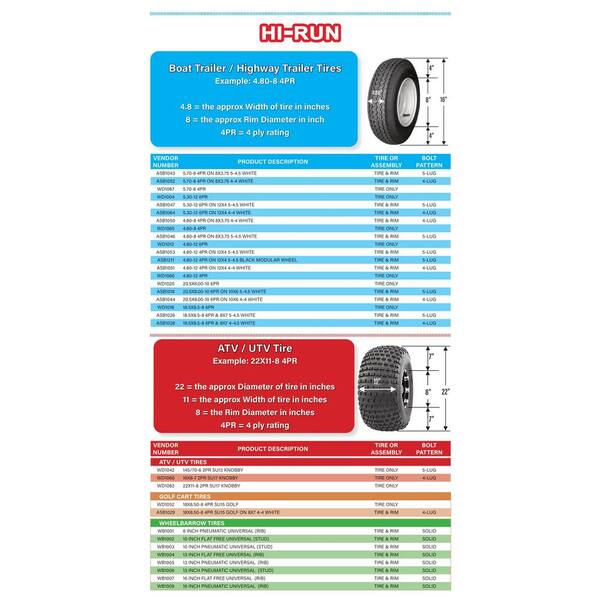 Hi-Run Knobby 10 PSI 16 in. x 8-7 in. 2-Ply ATV Tire WD1060 - The Home ...