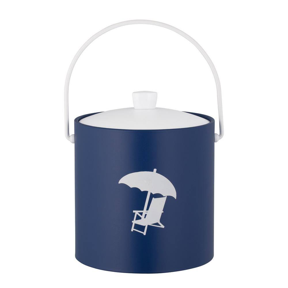 Kraftware PASTIMES Beach Chair 3 qt. Royal Blue Ice Bucket with Acrylic ...