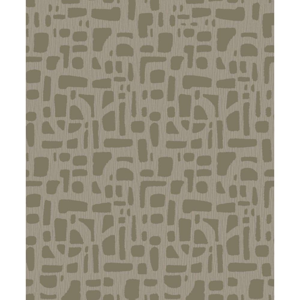 Zen Collection Brown Chunky Geometric Metallic Sheen Finish Non-Pasted ...