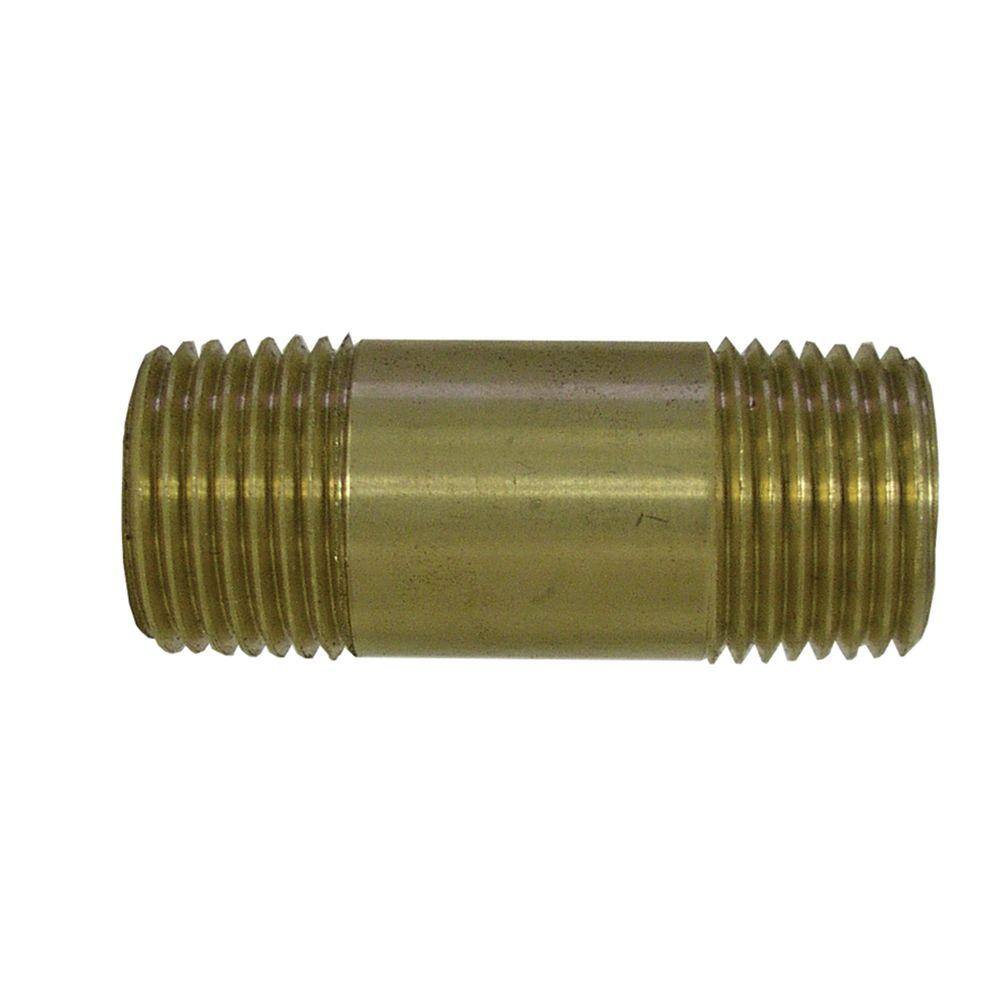 Everbilt 3/8 in. x 3 in. Lead-Free Brass Pipe Nipple 934-16301 - The ...