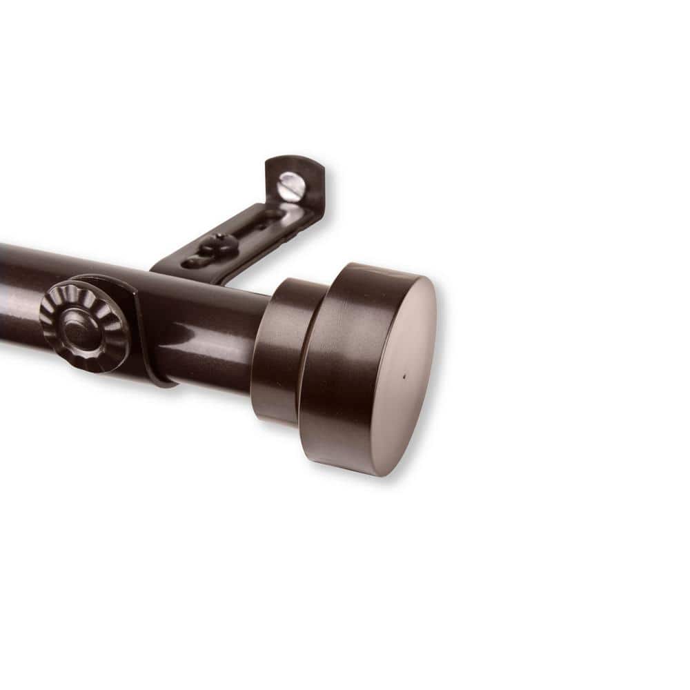 Rod Desyne Topper 120 in. - 170 in. Single Curtain Rod in Cocoa 4837 ...