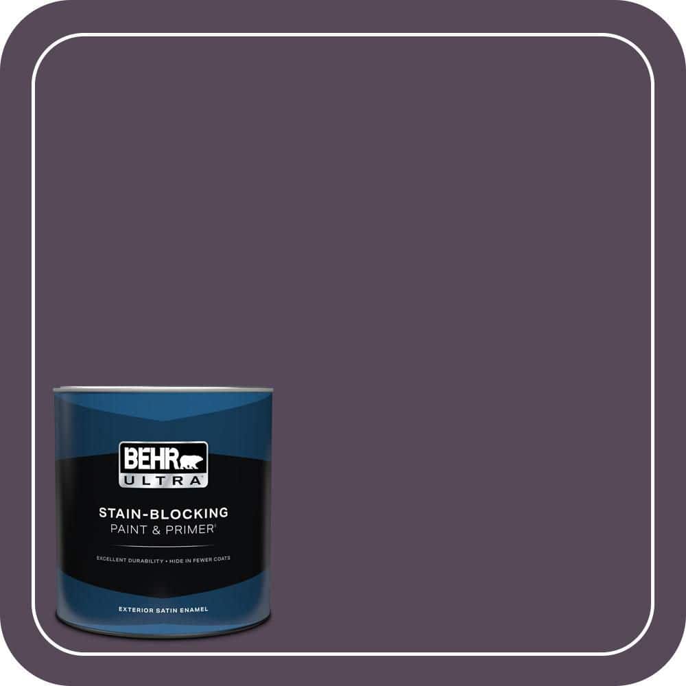 BEHR ULTRA 1 qt. #M100-7 Deep Merlot Satin Enamel Exterior Paint ...