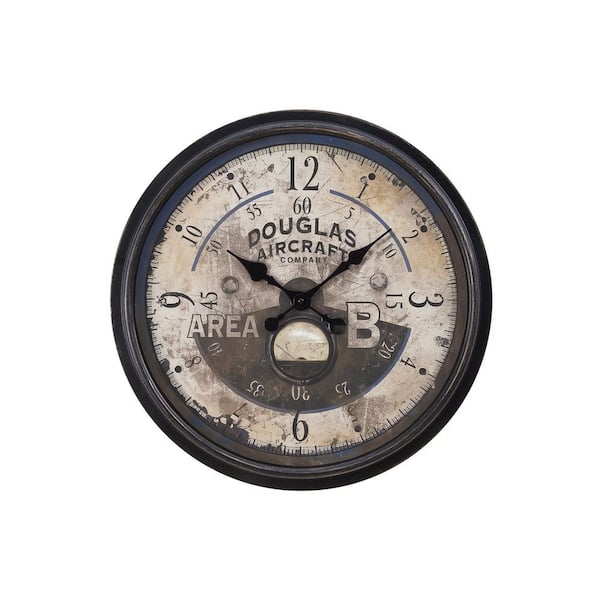 20 in. Transitional Brown Analog Wall Clock CKJY2303-B - The Home Depot