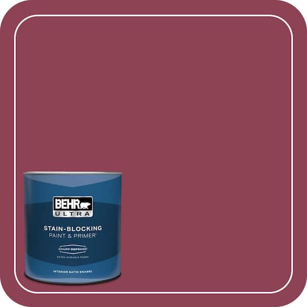 BEHR ULTRA 1 qt. #120D-6 Cranberry Splash Extra Durable Satin Enamel ...
