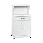 SAUDER Soft White Microwave Kitchen Cart with Storage 431245