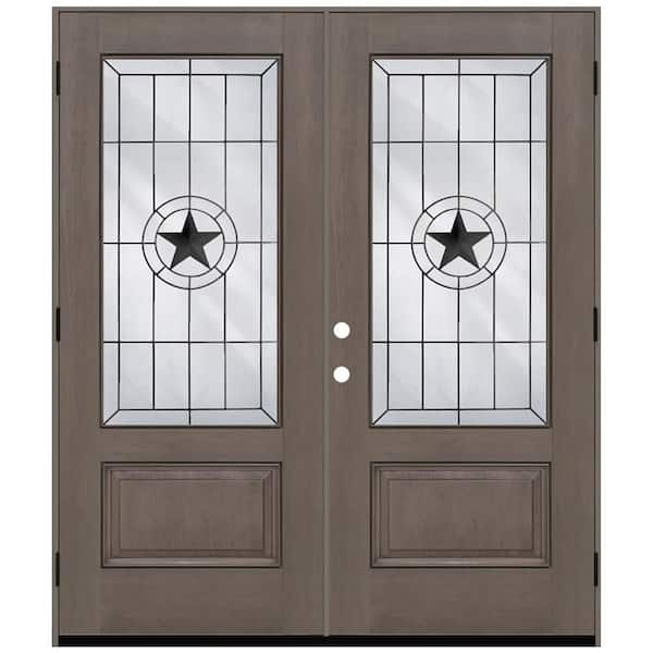 Steves & Sons Regency 72 in. x 80 in. 3/4L Alamo Glass LHOS Ashwood ...