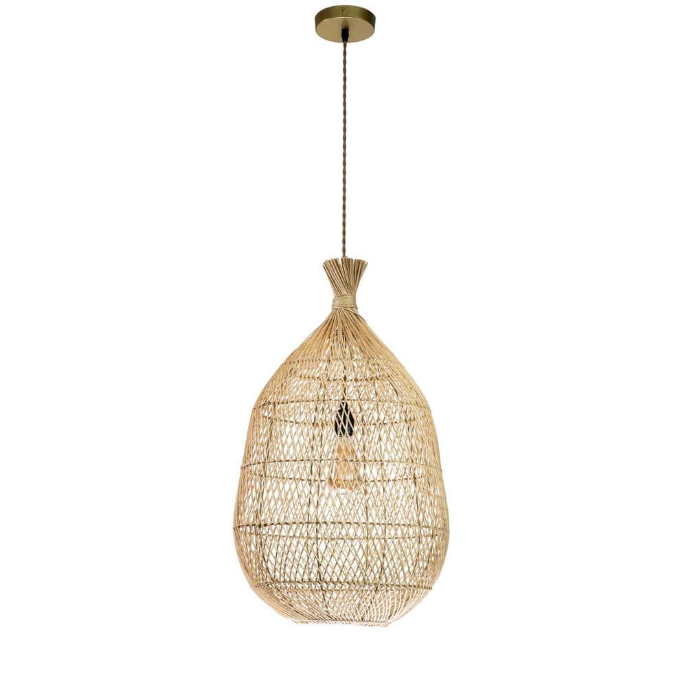 ELE Light & Decor Savannah 1-Light Tan Pendant Design Pendant Light ...