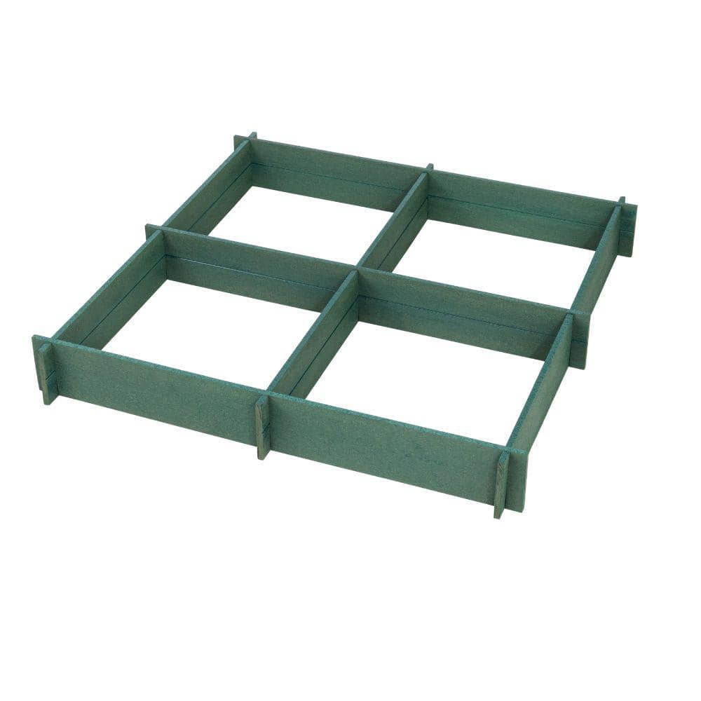 VioScapes 3 ft. by 3 Garden Green Color Raised Garden Box 5 in. high ...