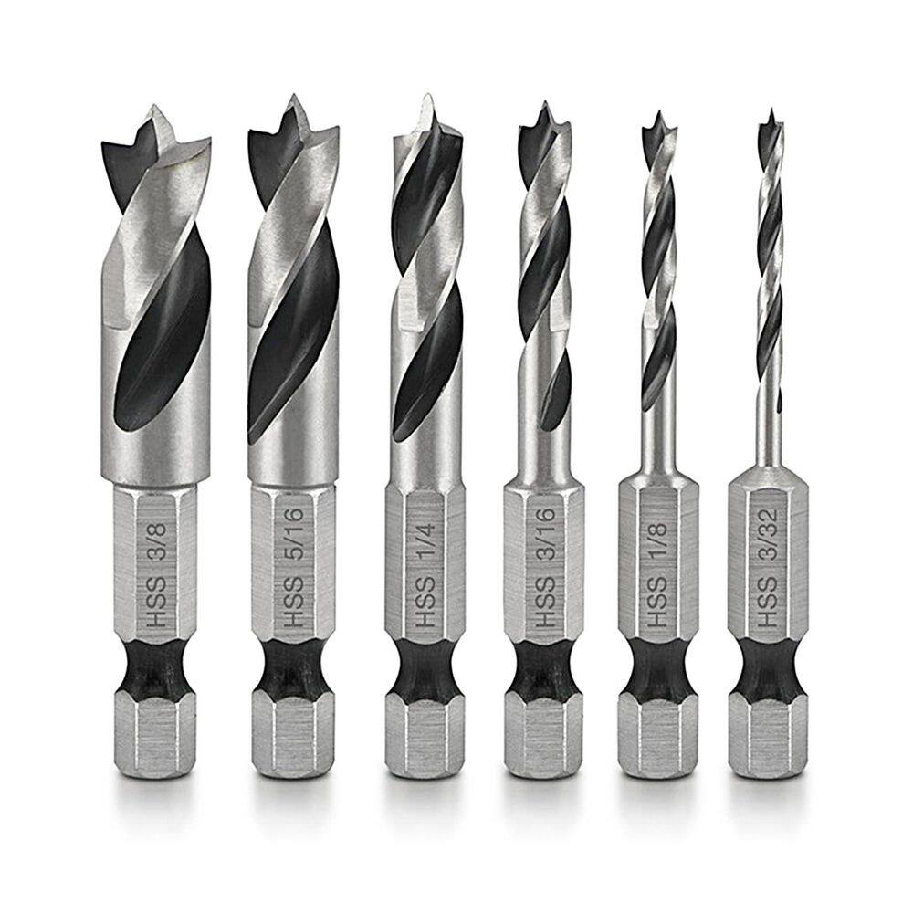 MYWISH High Speed Steel Brad Pilot Point Set (6-Piece) SF-BPB0037 - The ...