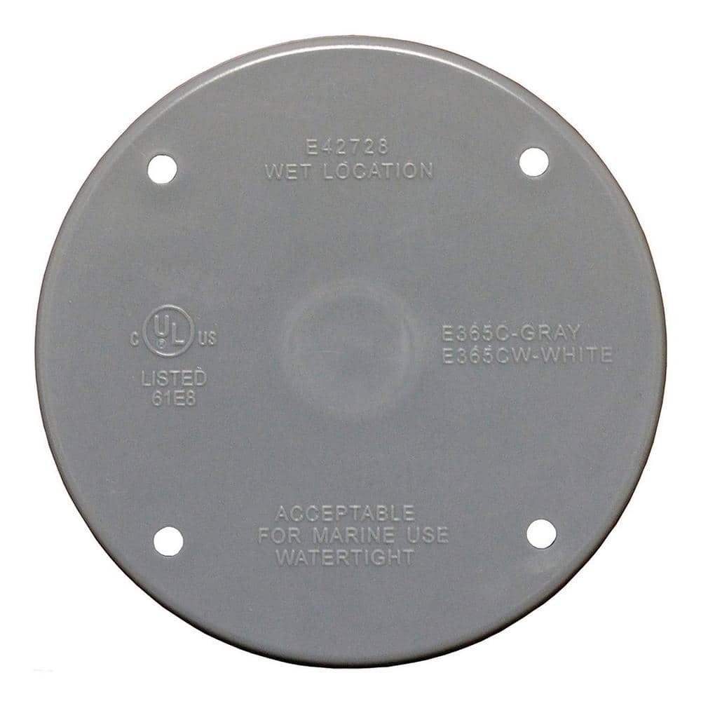 Commercial Electric 4 inch Round Non-Metallic Weatherproof Blank ...