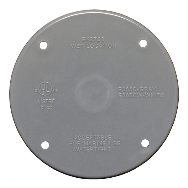 Commercial Electric 4 inch Round Non-Metallic Weatherproof Blank ...