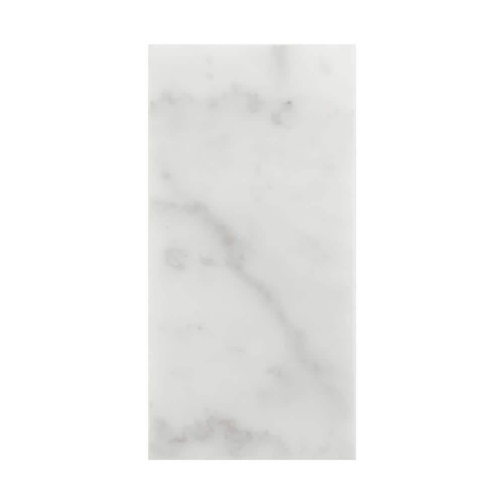 sunwings Subway Carrara White 6 in. x 3 in. Polished Natural Marble ...