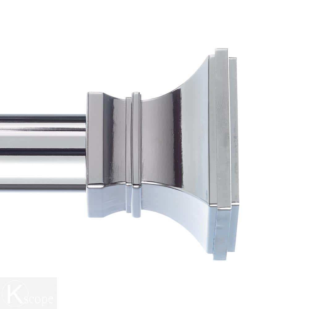 Art Decor 6 ft. Non-Telescoping Single Curtain Rod 1-1/8 in. in Chrome ...