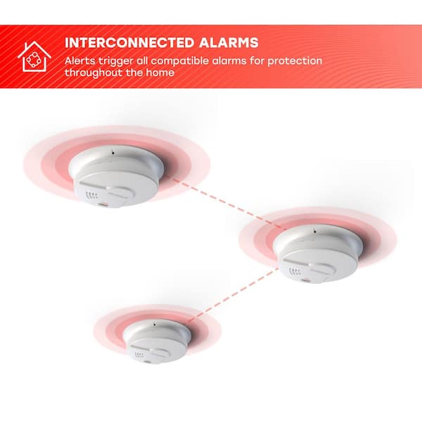 Universal Security Instruments (3-Pack) Hardwired & 10-Year Battery Backup Smoke Detector with ...