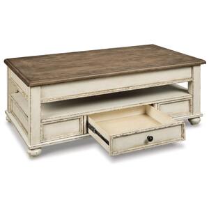 HomeSullivan 48 in. Brown Rectangle Wood Barn Door Coffee Table With ...