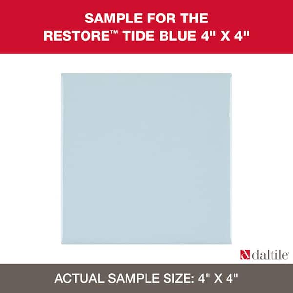Daltile Restore Tide Blue 4 in. x 4 in. Glazed Ceramic Sample Tile ...