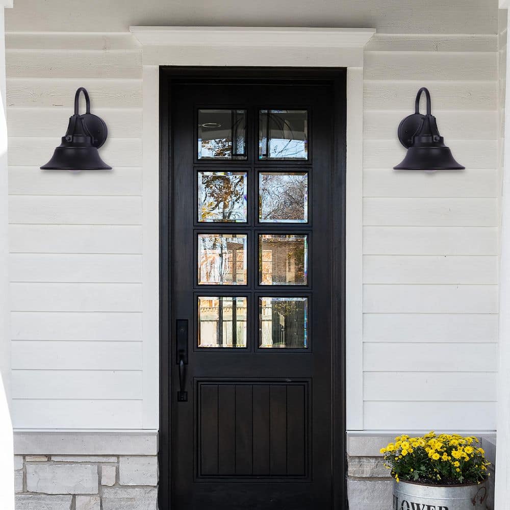 CRAFTMADE Union 9.19 in. Midnight Black Finish Outdoor Hardwired ...