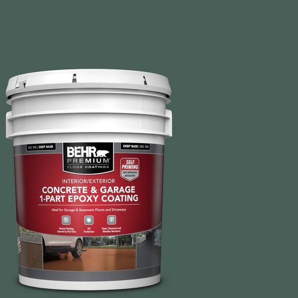 BEHR PREMIUM 5 gal. #M440-7 Rainforest Self-Priming 1-Part Epoxy Satin ...