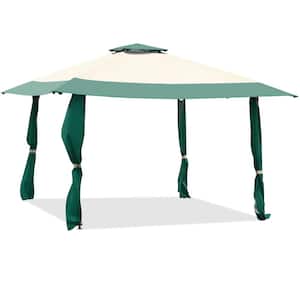Outsunny 12 ft. x 12 ft. Green Pop Up Canopy, Foldable Canopy Tent with ...
