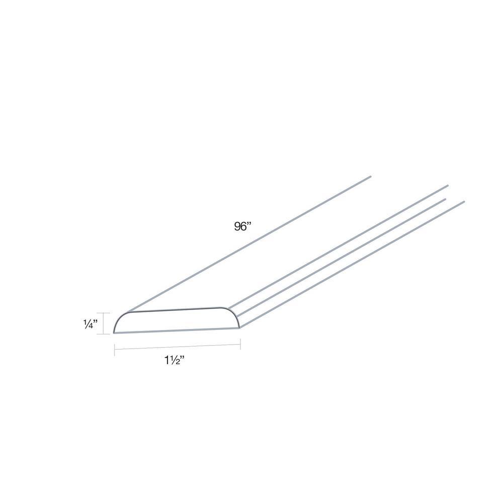 Rockingham Recessed 96 in. W x 1.25 in. H x 0.25 in. D in Painted ...