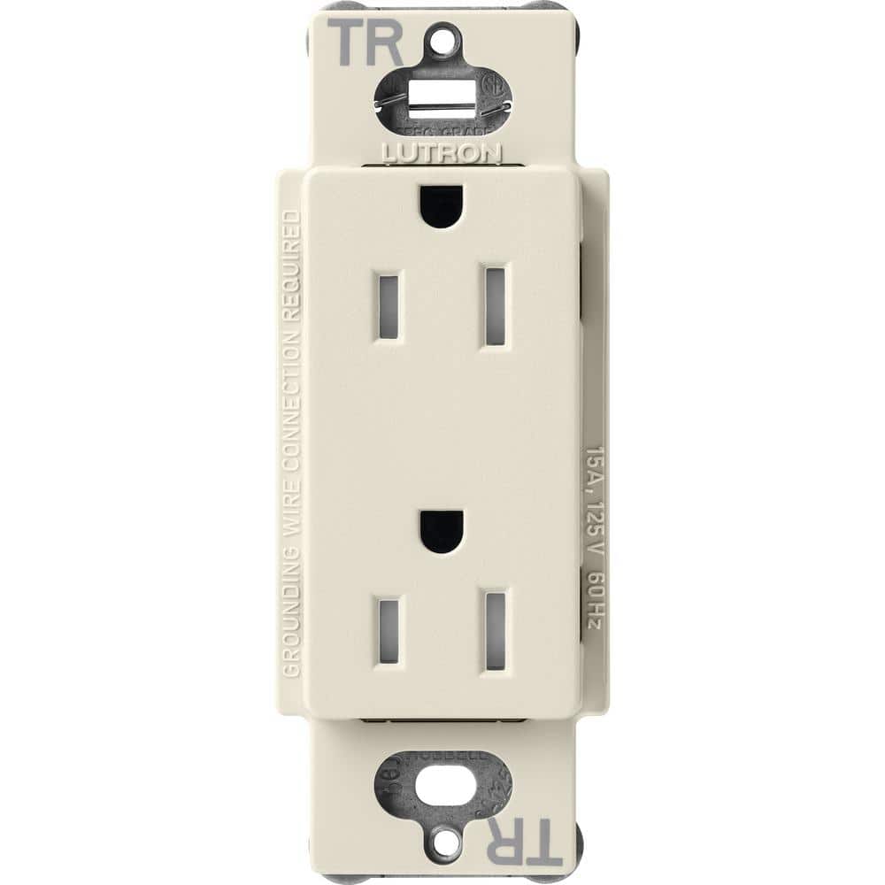 Lutron Claro 15-Amp Tamper-Resistant Duplex Receptacle, Pumice (SCRS-15 ...