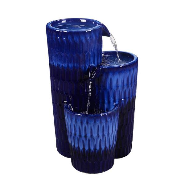 HI-LINE GIFT LTD Blue Ceramic Fountain - Serenity in Simplicity, No ...