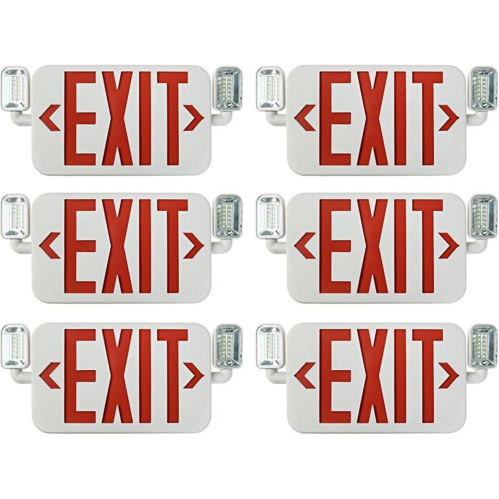 CIATA Ultra Slim LED Exit Sign with Emergency Light Combo, Battery ...
