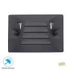 Hampton Bay Low-Voltage Black Outdoor Integrated LED Half Brick Deck or ...